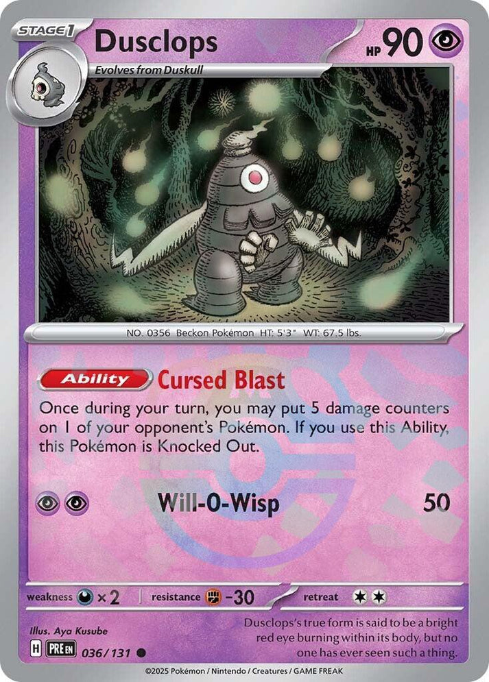 Dusclops (Master Ball Pattern) [PRE - 036/131] – Card Father Games